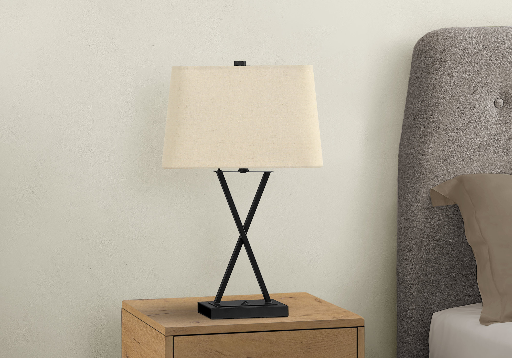 Wrought Studio™ Lighting, 25"H, Table Lamp, Usb Port Included, Black ...