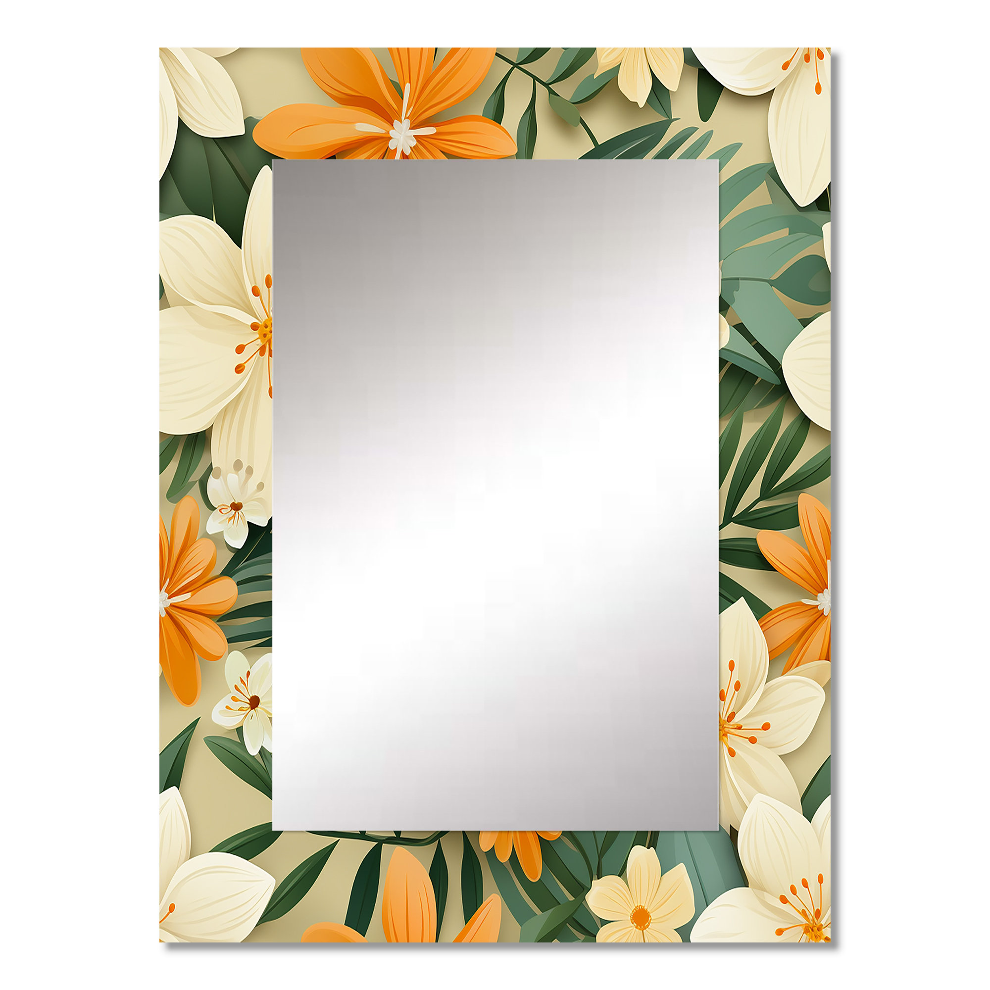 Bungalow Rose Mango Bloom Tropical Pattern - Tropical Mirror Wall Decor ...