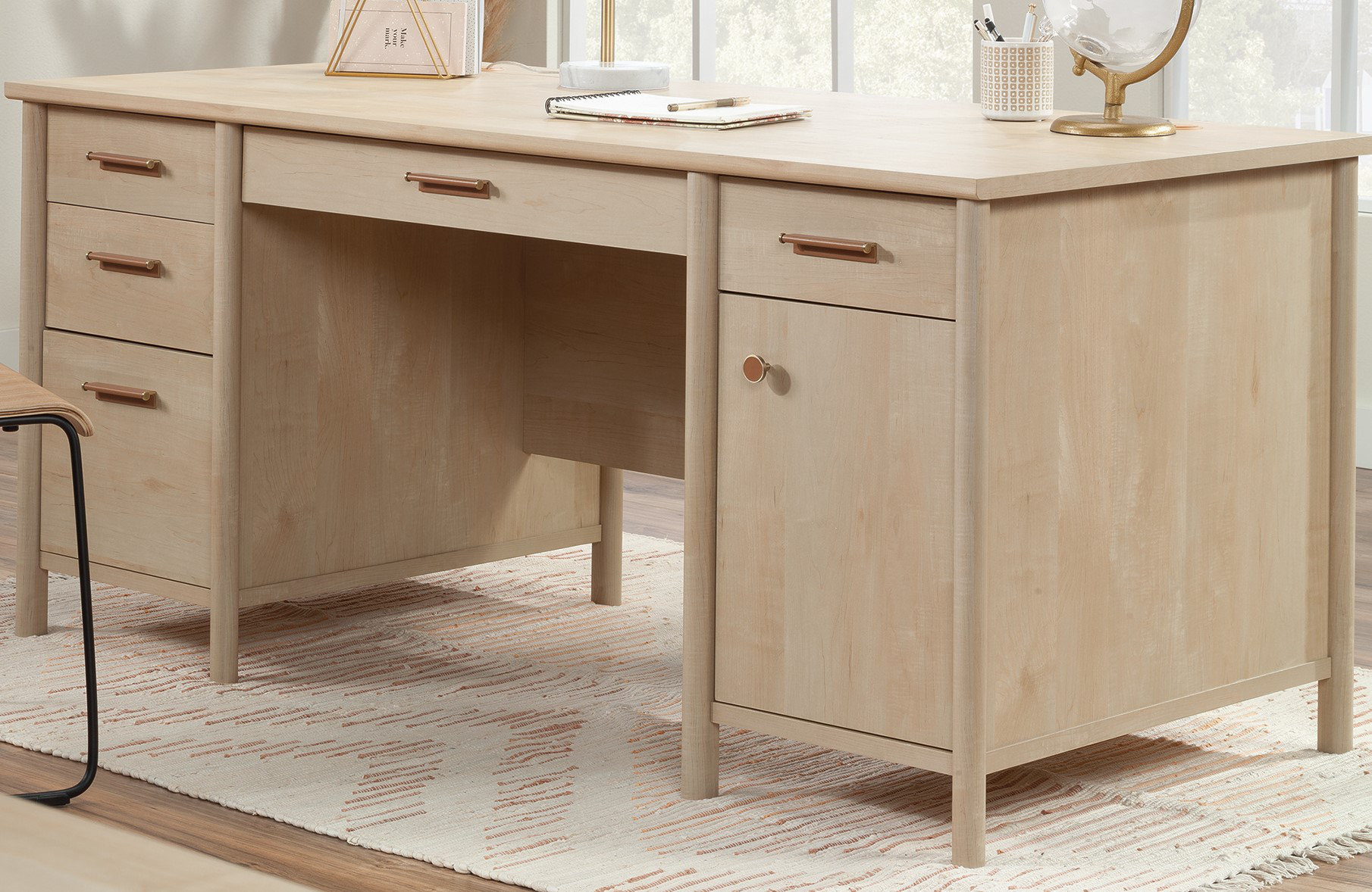 Inbox Zero Manha Whitaker Point 66" Executive Desk & Reviews | Wayfair