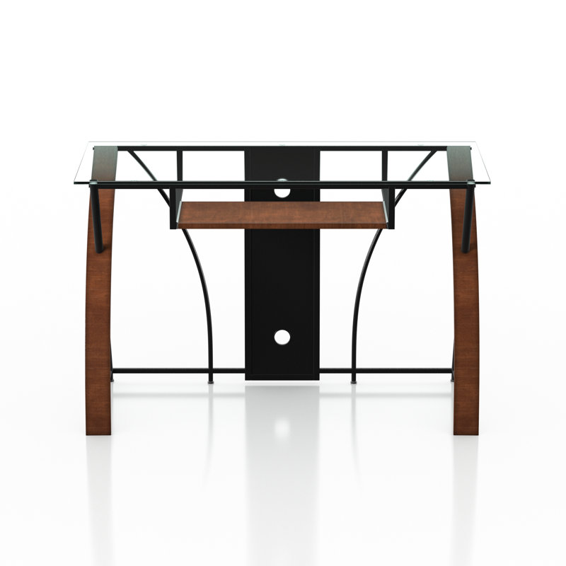 The Twillery Co.® Taber 47''W Glass Top Computer Desk with Keyboard ...