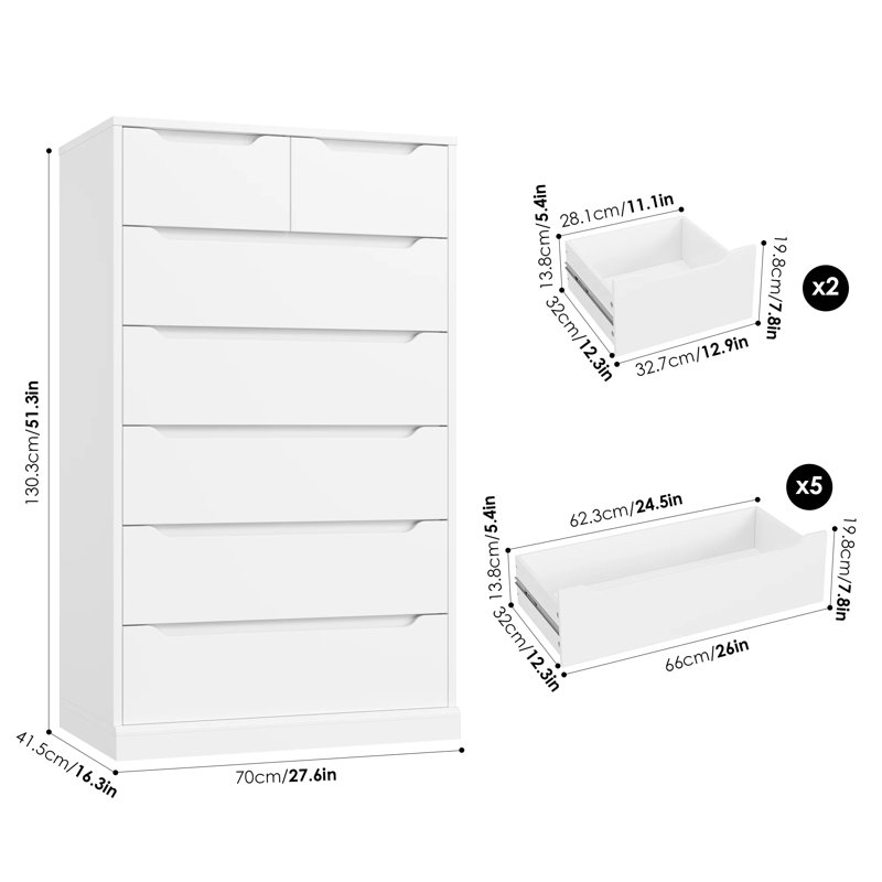 Ebern Designs 7 Drawers Dresser & Reviews | Wayfair