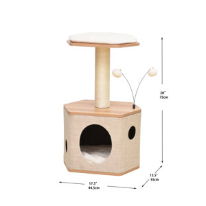 PetPals 28" Cat Tree with Condo and Scratching Post | Wayfair