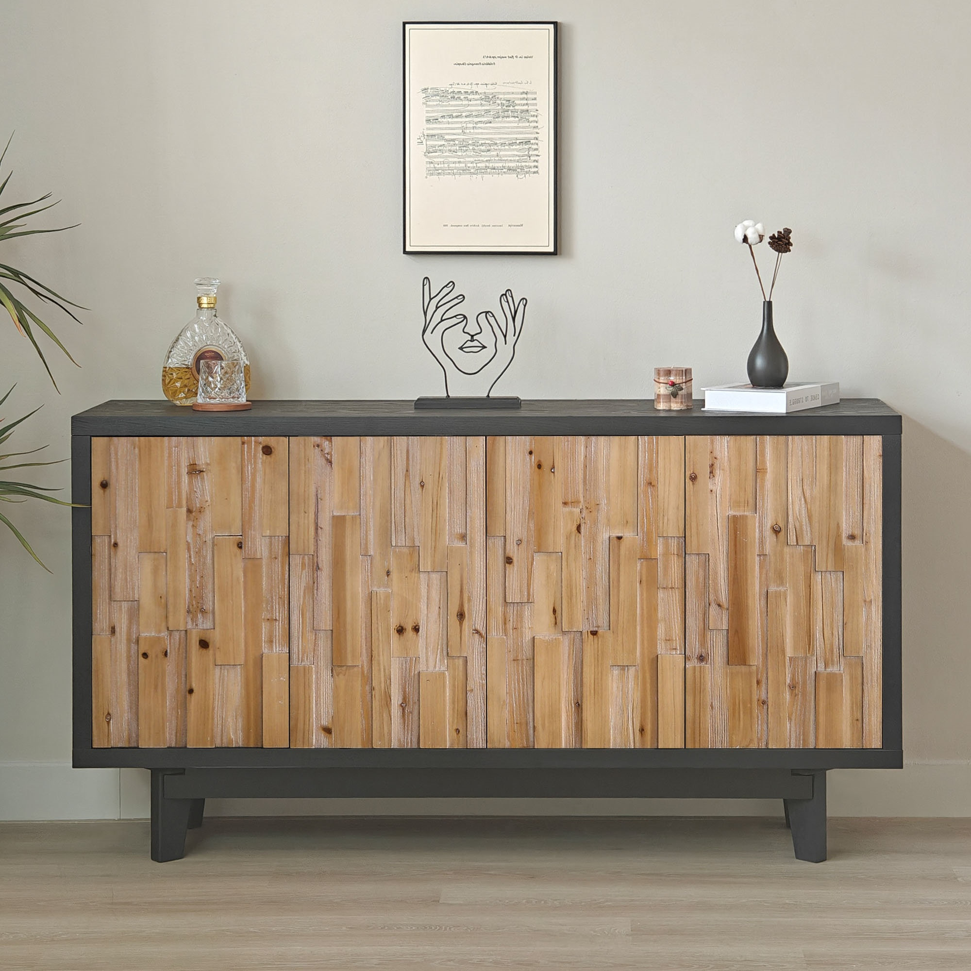 Corrigan Studio® Modern Wooden 4-door Storage Cabinet | Wayfair