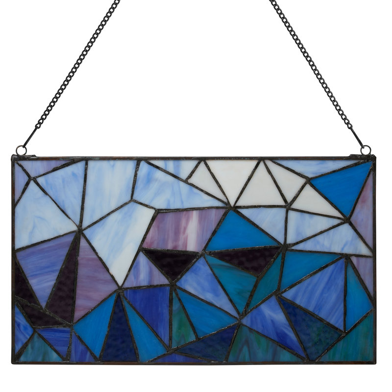 Wade Logan 14" L Beezie Geometric Abstract Stained Glass Window Panel ...