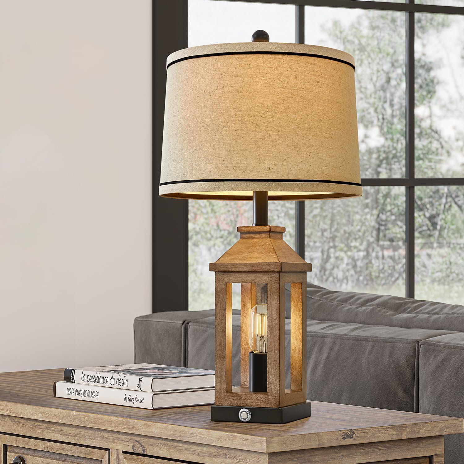 Latitude Run® Retro White LED Table Lamp With 3-Way Dimmable, USB ...