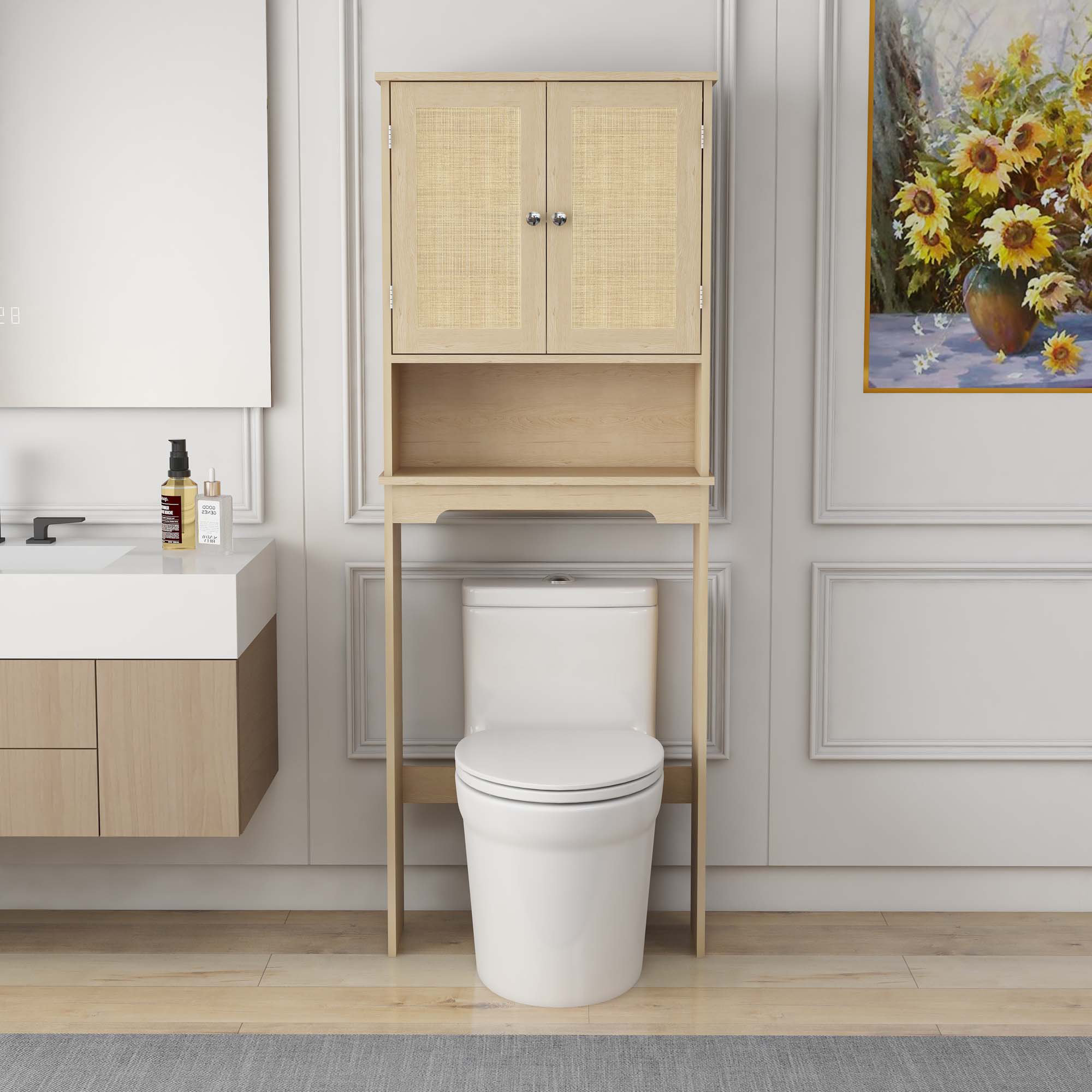 Bayou Breeze Armoire de rangement au-dessus de la toilette, tablettes ...