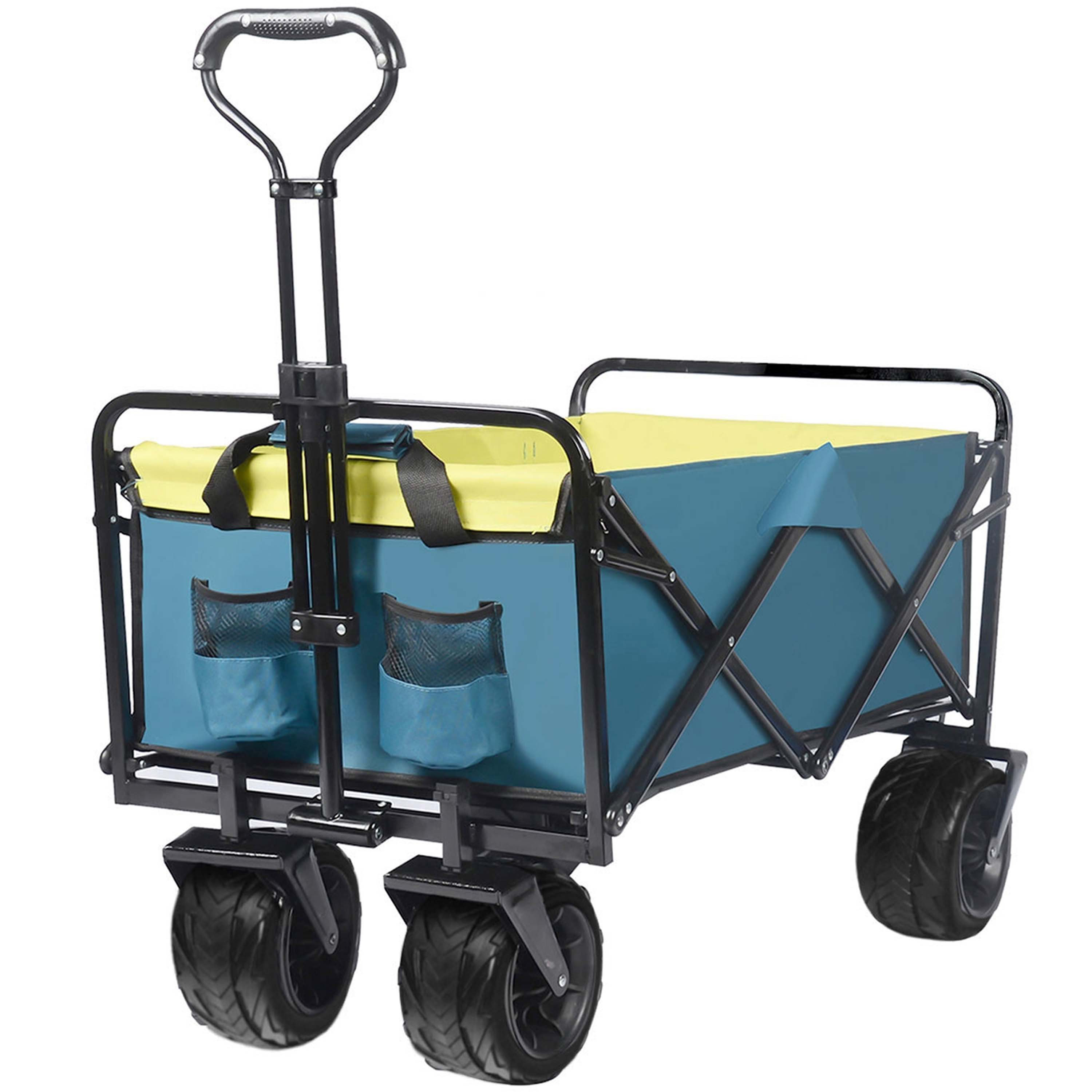 Jeltyprey Collapsible Wagon Cart Heavy Duty Foldable Beach Wagon with ...