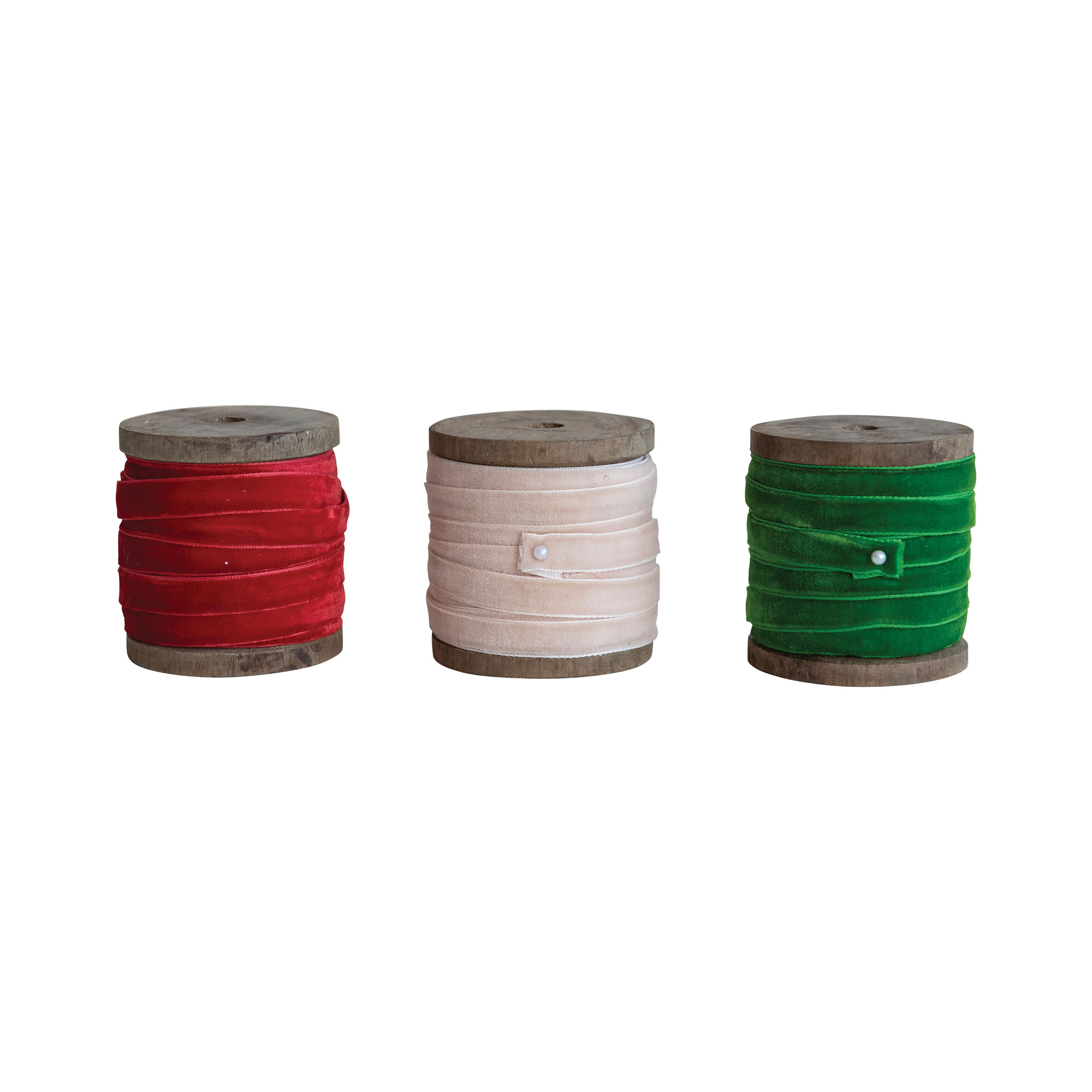 Gracie Oaks Velvet Ribbon On Wood Spool | Wayfair