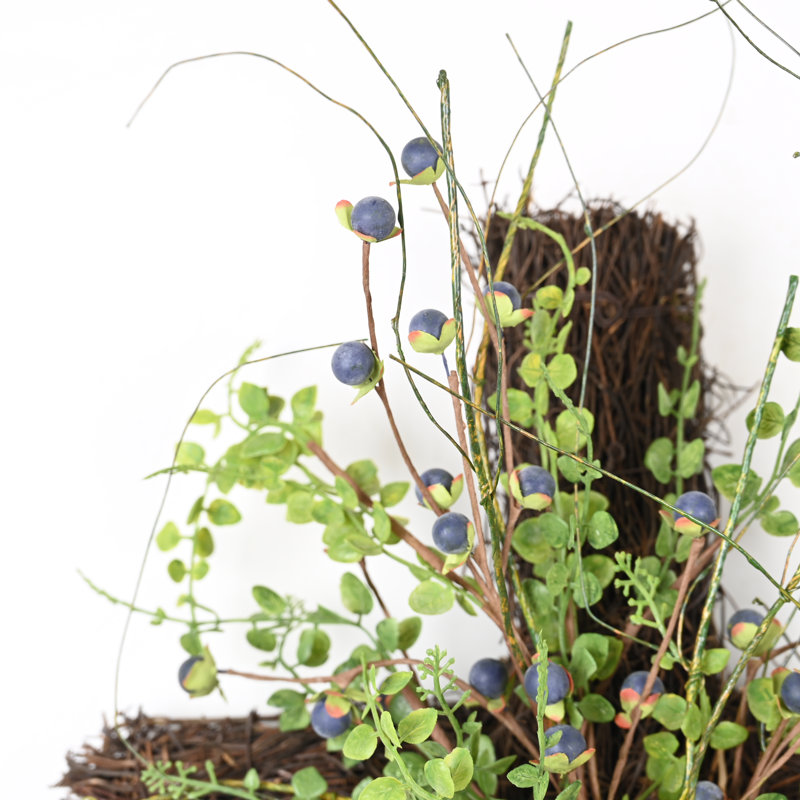 The Holiday Aisle® 20" Berry Cross Wreath for Front Door | Wayfair