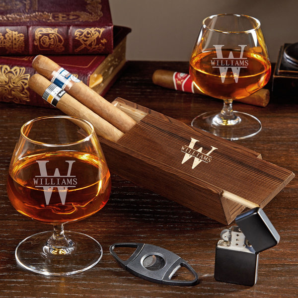Mark & Bond Custom Cognac Gift Set With Cigar Accessories - Wayfair Canada