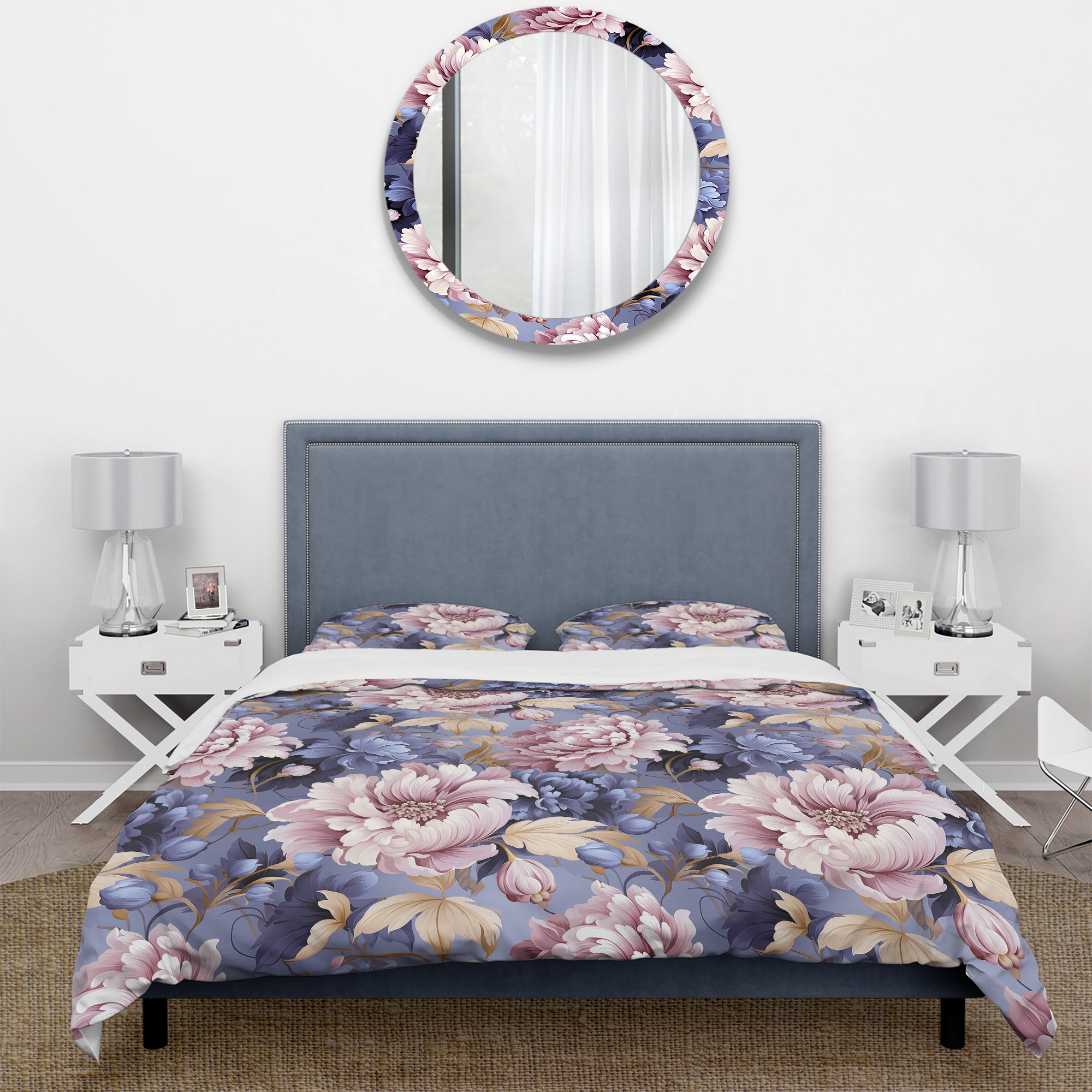 Design Art Purple And Pink Royal Damask Treasures - Damask Duvet Cover ...