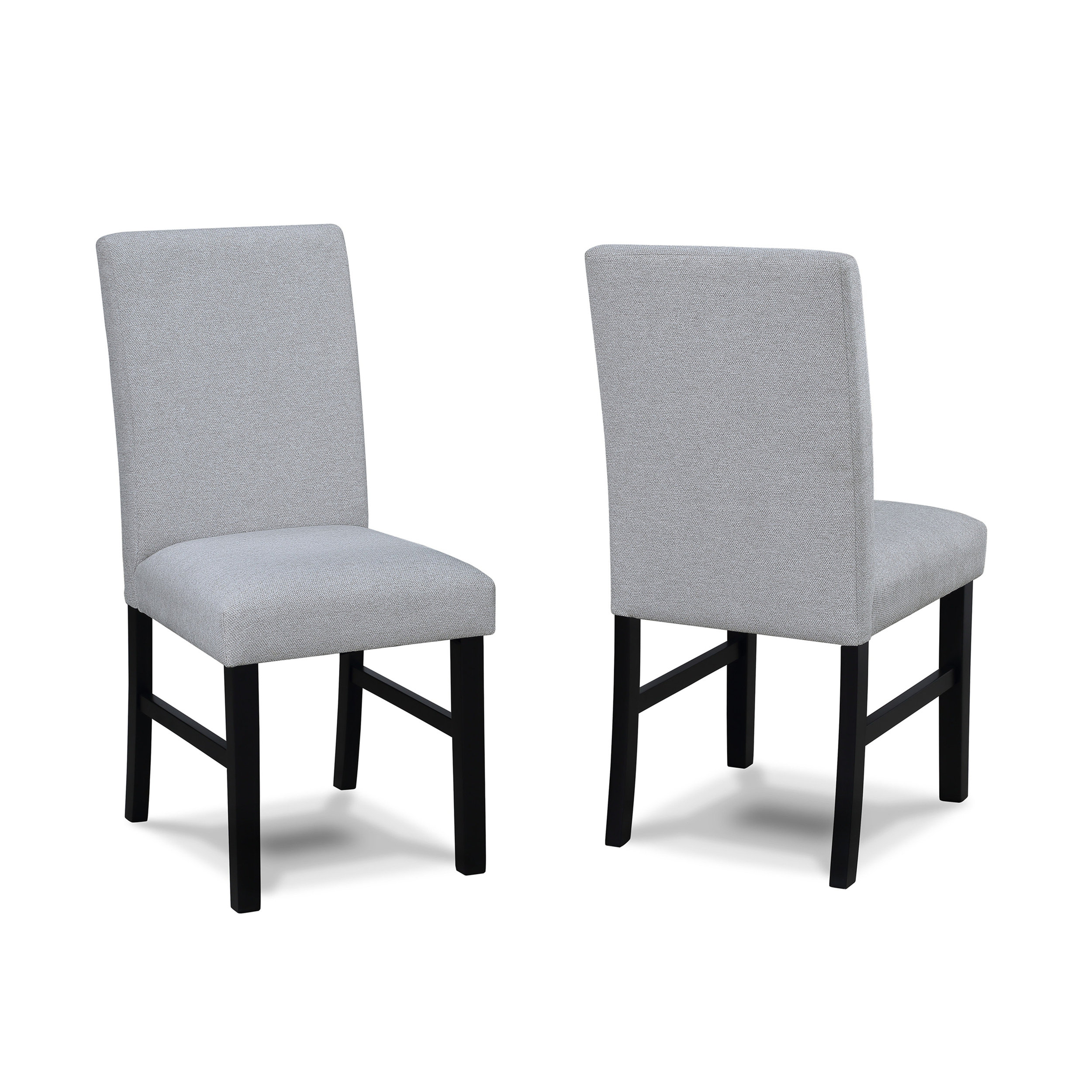 Latitude Run® Light Grey Dining Chair Set of 2 Padded Upholstered ...