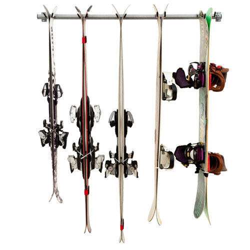 Monkey Bar Steel Wall Mounted Adjustable Multi-Use Ski/Snowboard Rack ...