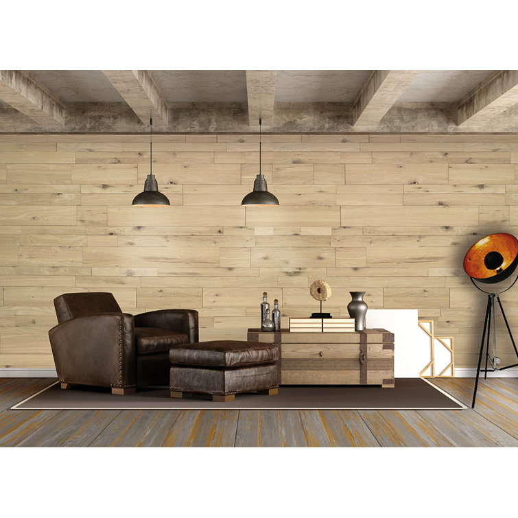 Stacked Wood Walls Antiqued 14" x 57" Solid Wood Wall Paneling in Matte ...