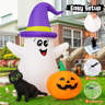 The Holiday Aisle® 5 FT Halloween Inflatable Wizard Ghost with Cat ...
