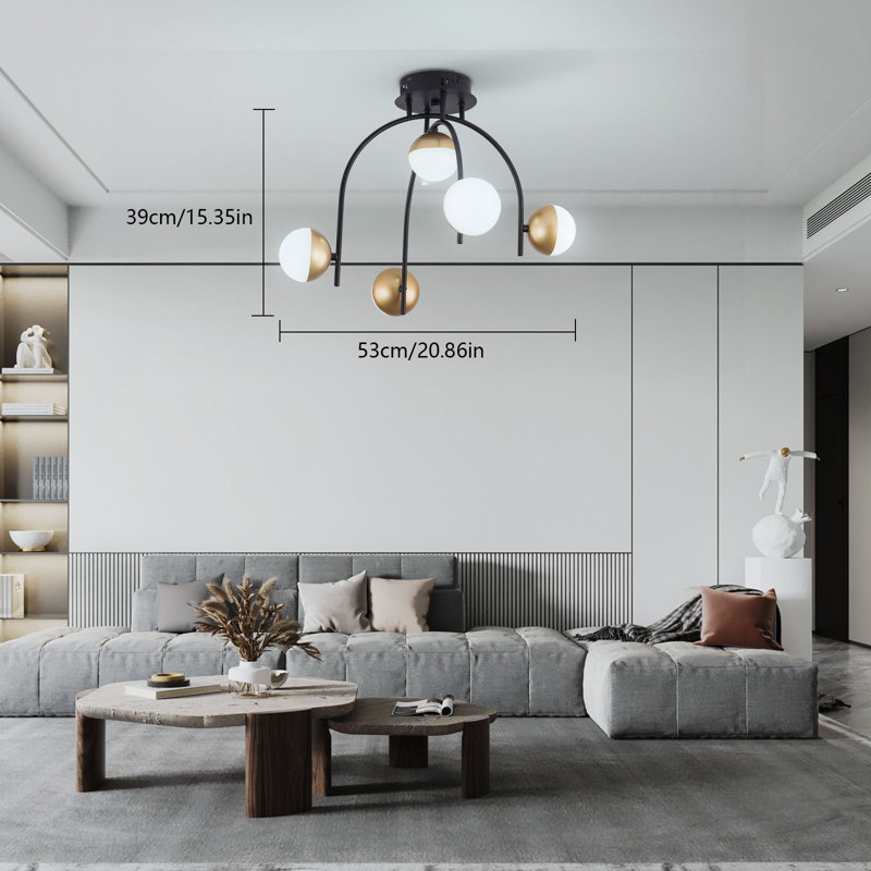 Wrought Studio™ Drescher Retro Classical 5 Lamps Globe Chandelier ...