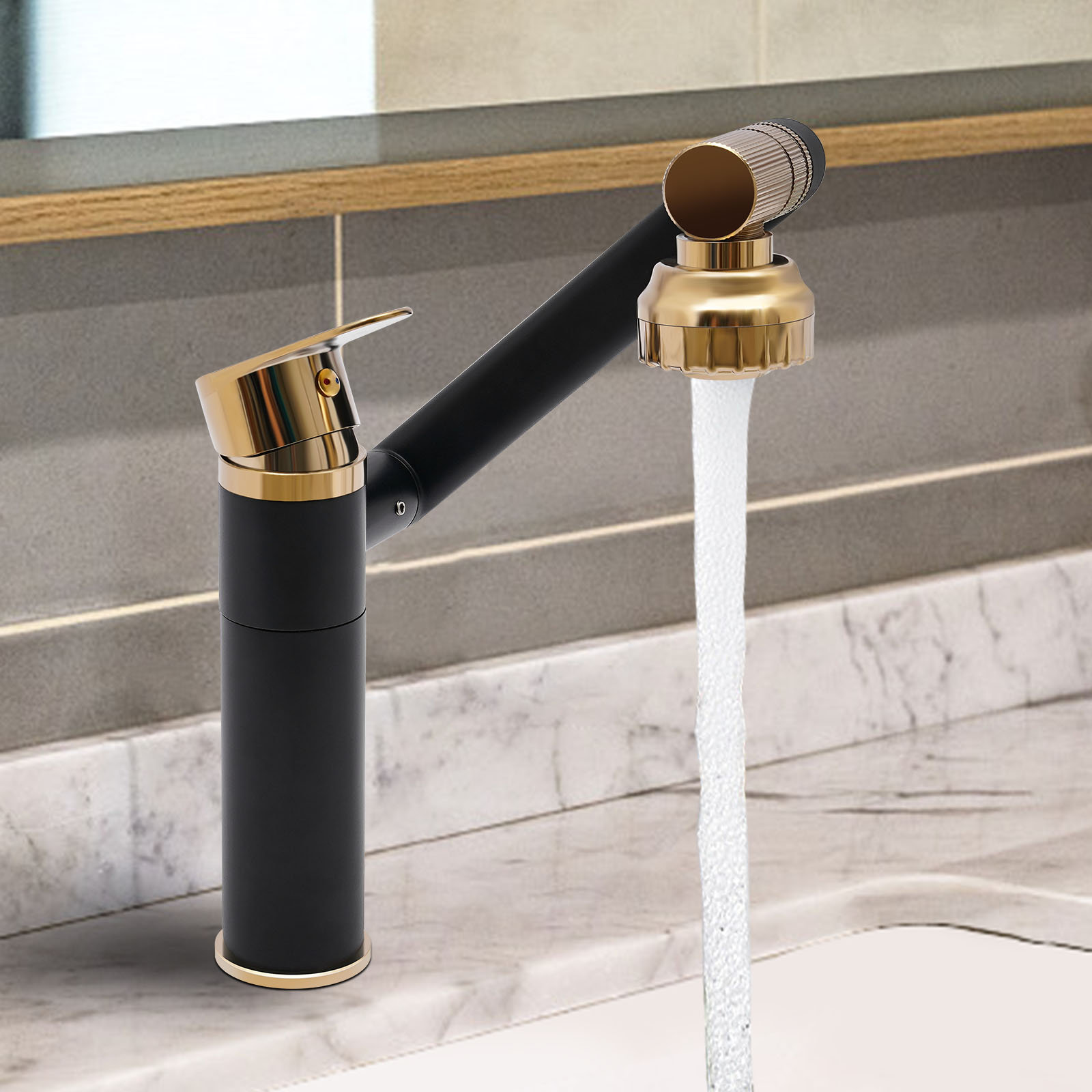 SUNYOU Bathroom Sink Faucet with Degree Swivel | Wayfair