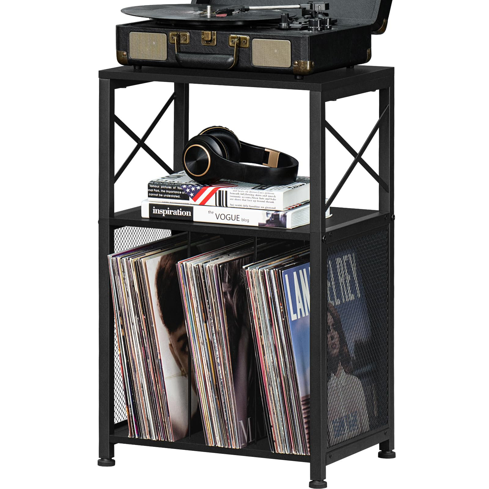Gracie Oaks Record Player Audio Rack | Wayfair