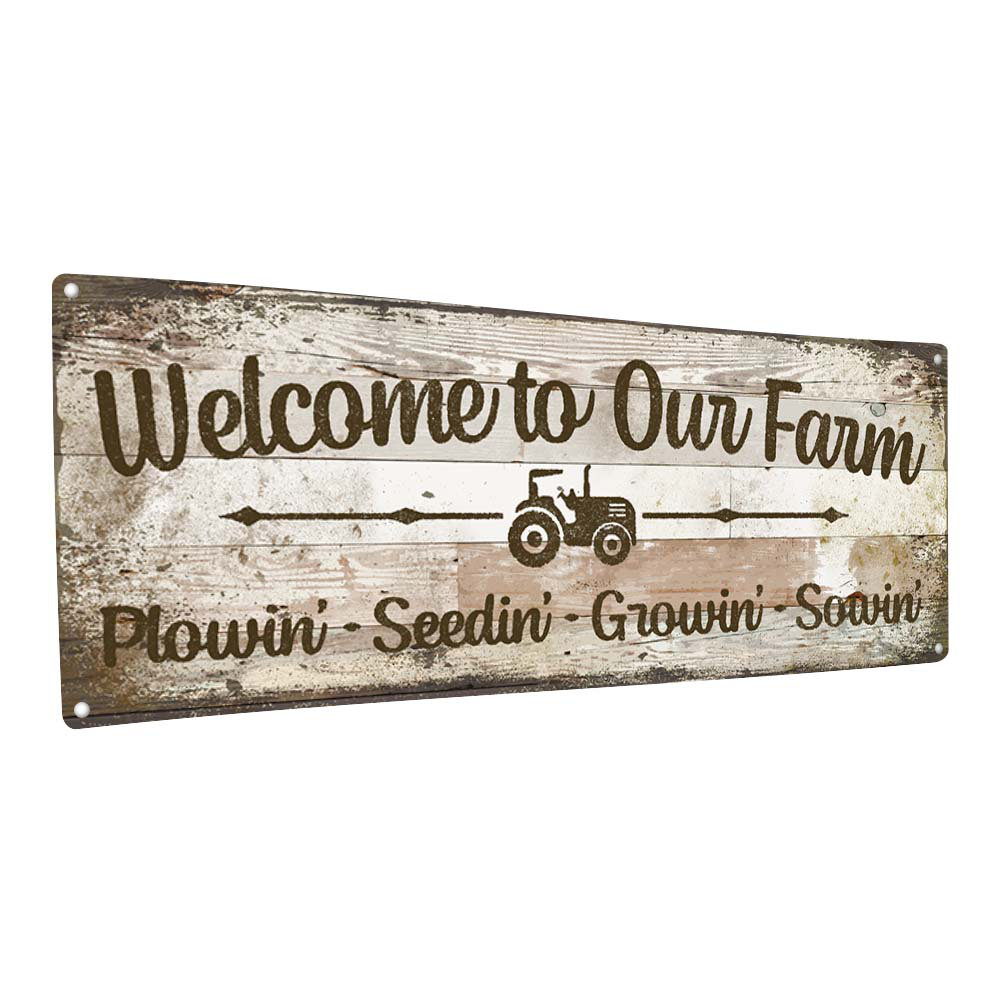 Trinx Rustic Welcome To Our Farm Tractor Metal Sign - Wayfair Canada