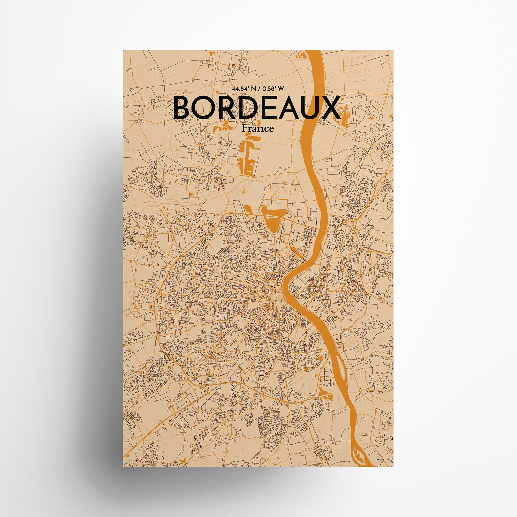 17 Stories Bordeaux City Map Graphic Art In Vintage - Wayfair Canada