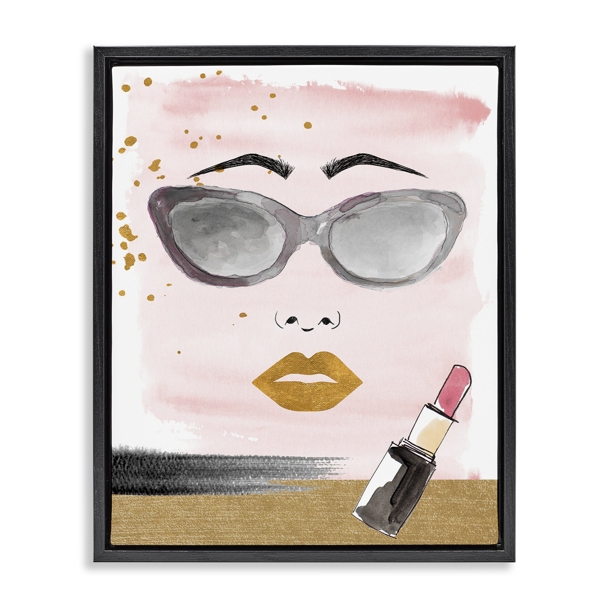 Lark Manor™ Lipstick & Glam Face Framed Floater Canvas Wall Art by ...