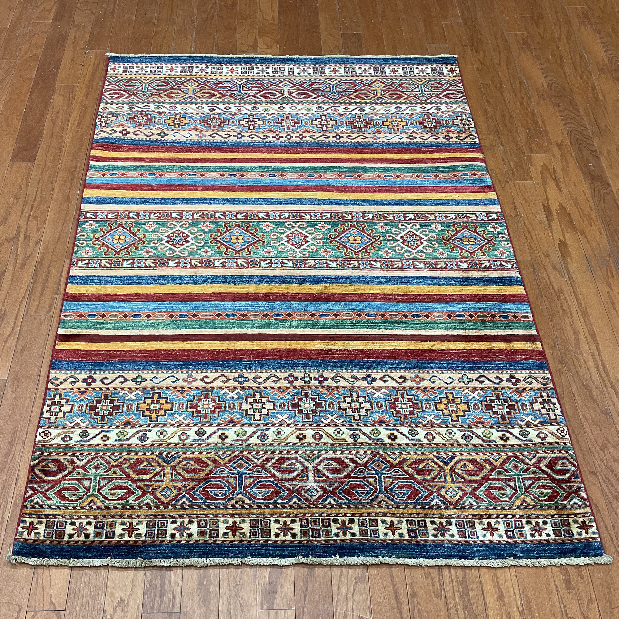 Bungalow Rose Romanus Hand Knotted Wool Ikat Rug | Wayfair