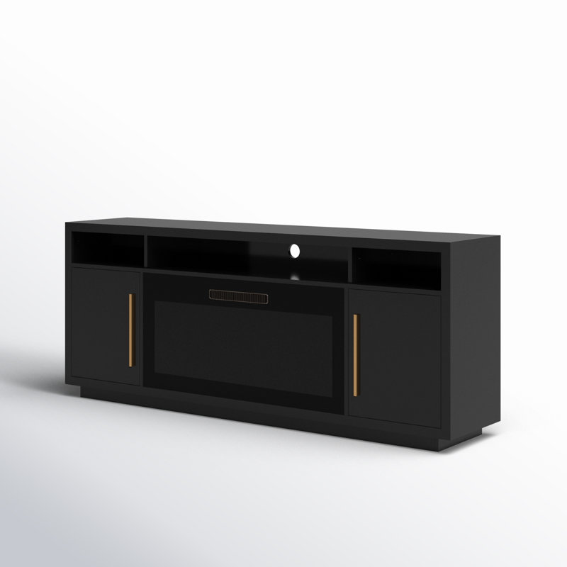 Wade Logan® Avishai 70" Media Console TV Stands with Electric Fireplace ...
