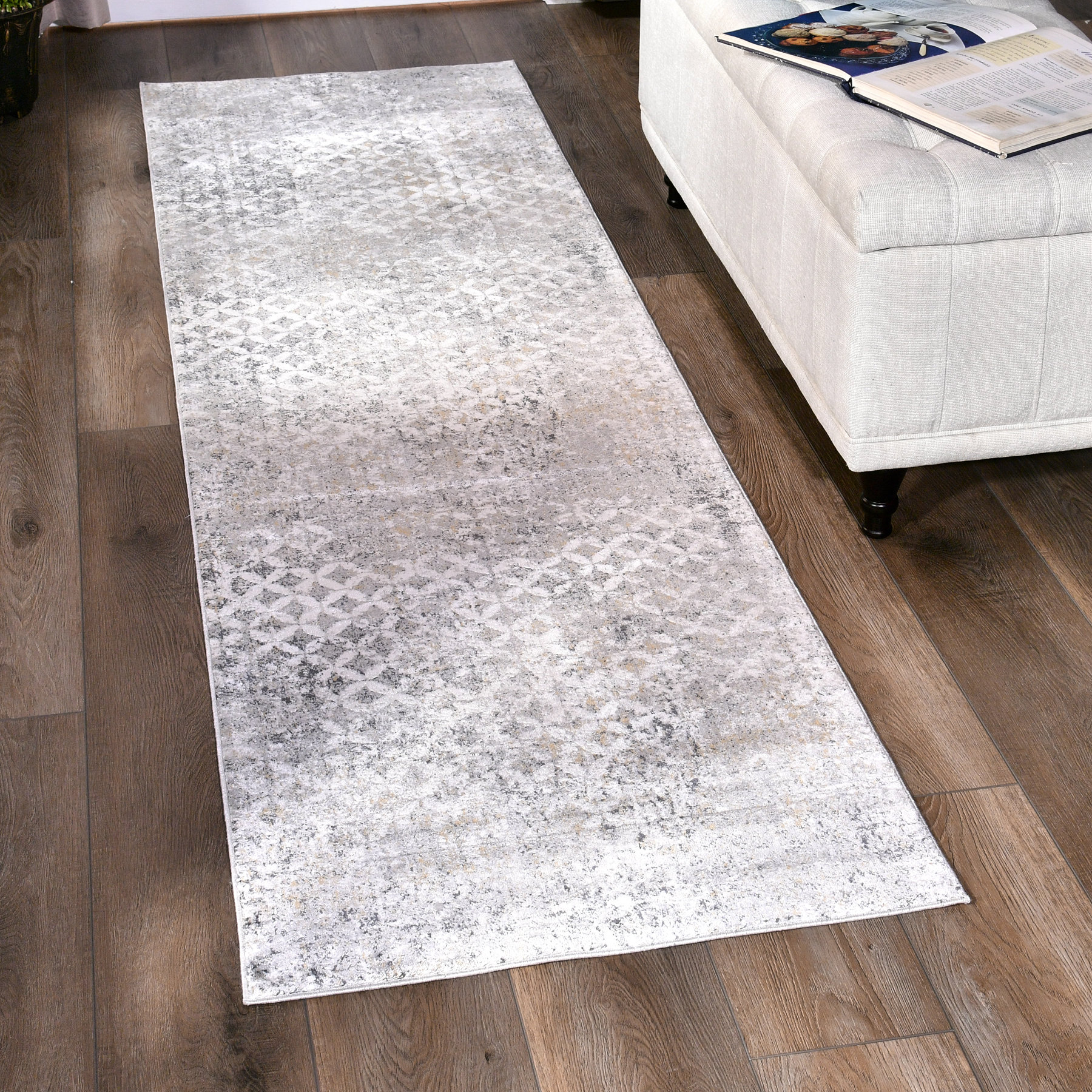 Williston Forge Gingerich Power Loom Gray/Cream Rug | Wayfair