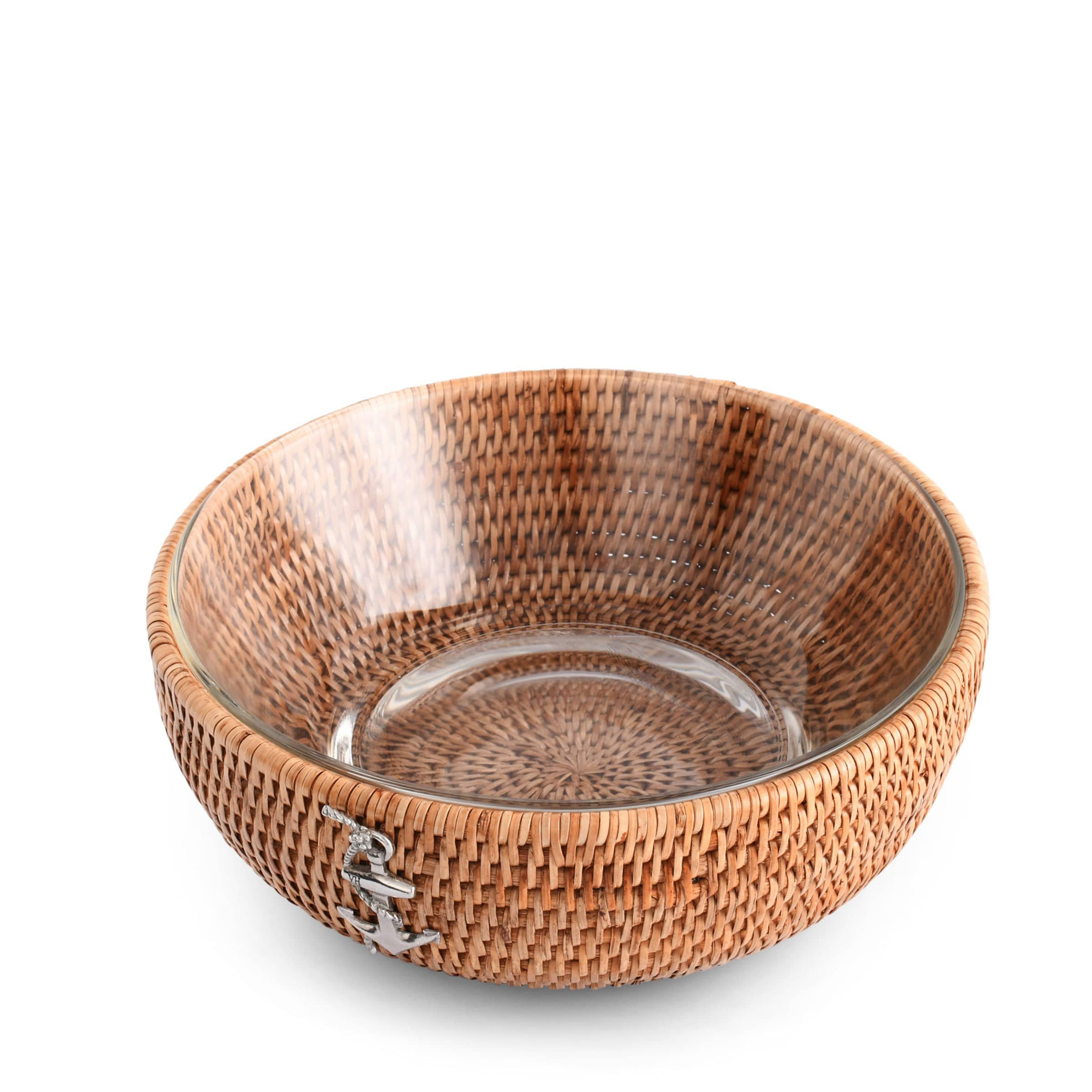 Vagabond House Anchor Hand Woven Wicker Natural Rattan Serving Bowl ...