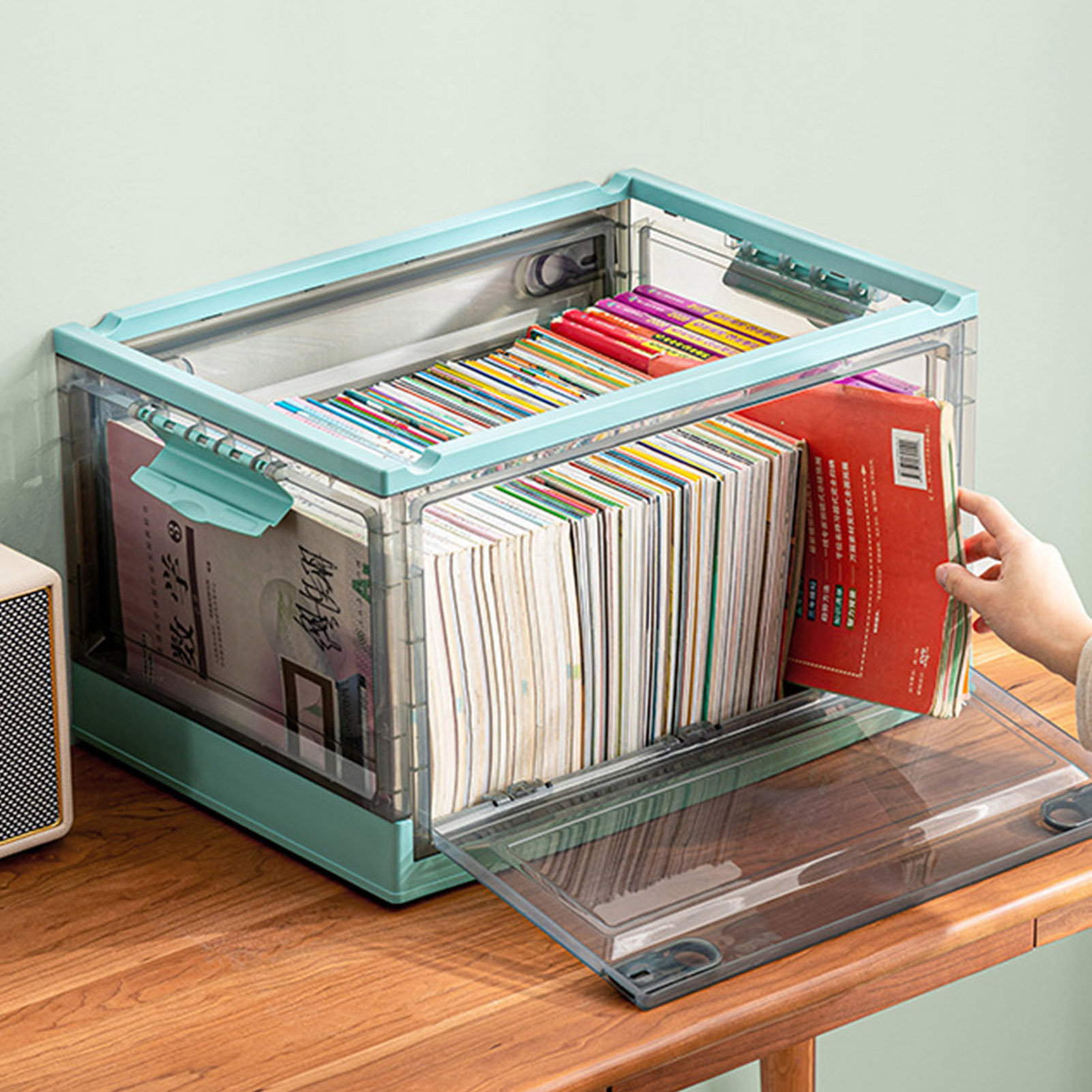 Ebern Designs Storage Box Stackable Plastic Storage Box with Lid ...