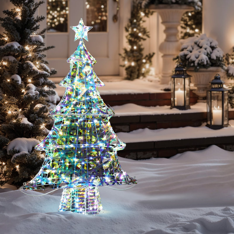 The Holiday Aisle® Lighted Christmas Tree Indoor and Outdoor Holiday ...