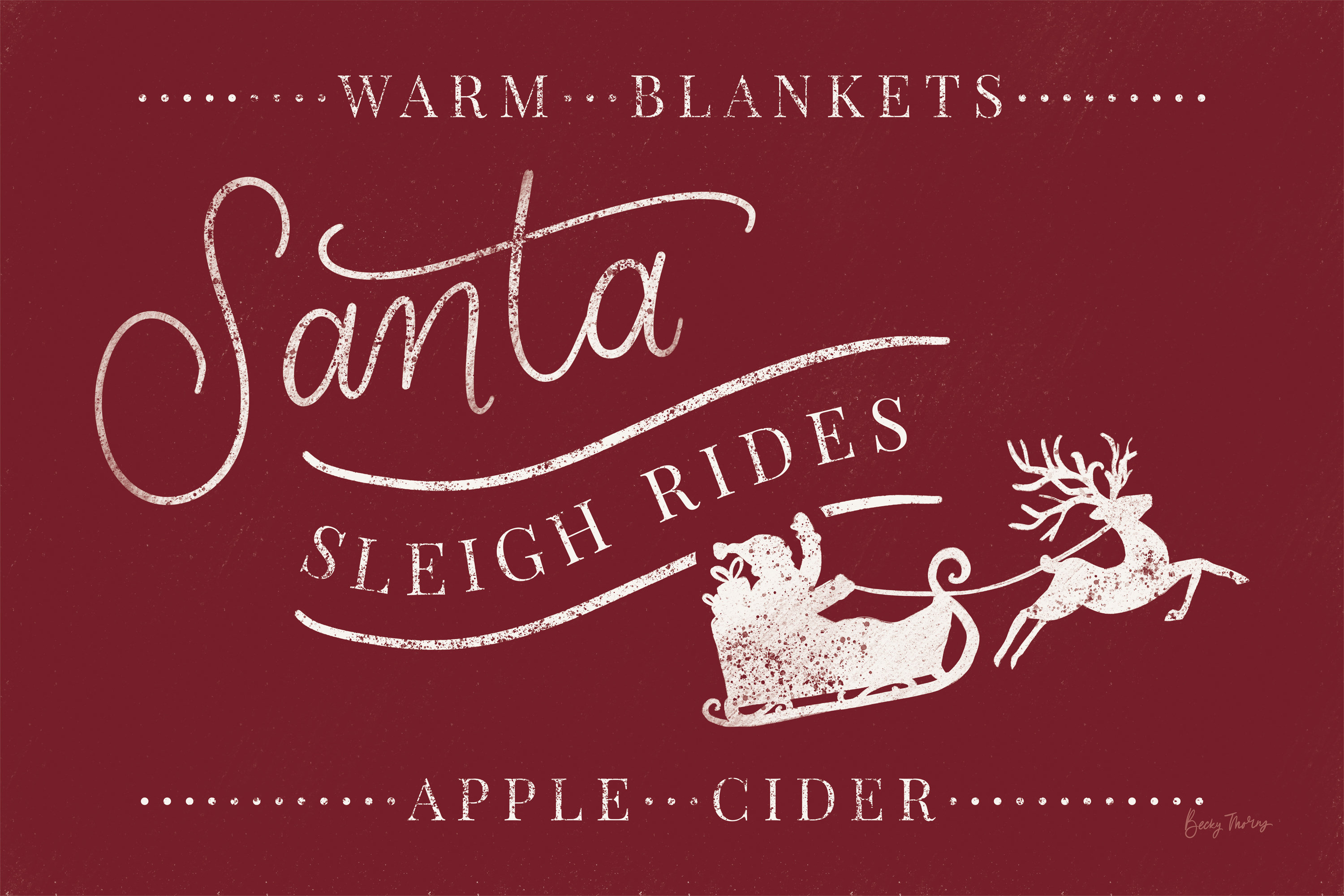 The Holiday Aisle® Janei Vintage Christmas VI Red On Canvas Print | Wayfair