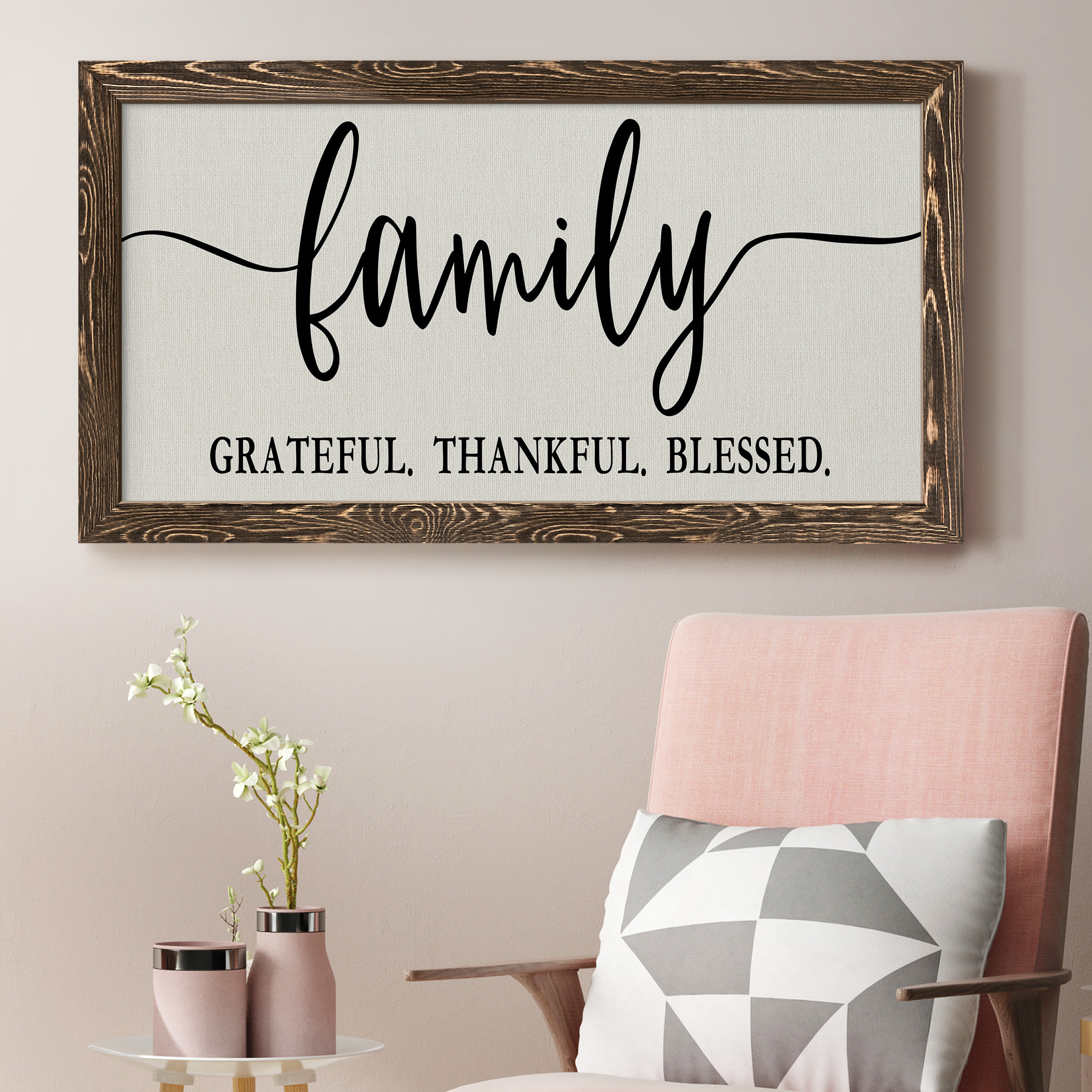 Trinx Family Grateful - Picture Frame Print on Canvas - Wayfair Canada