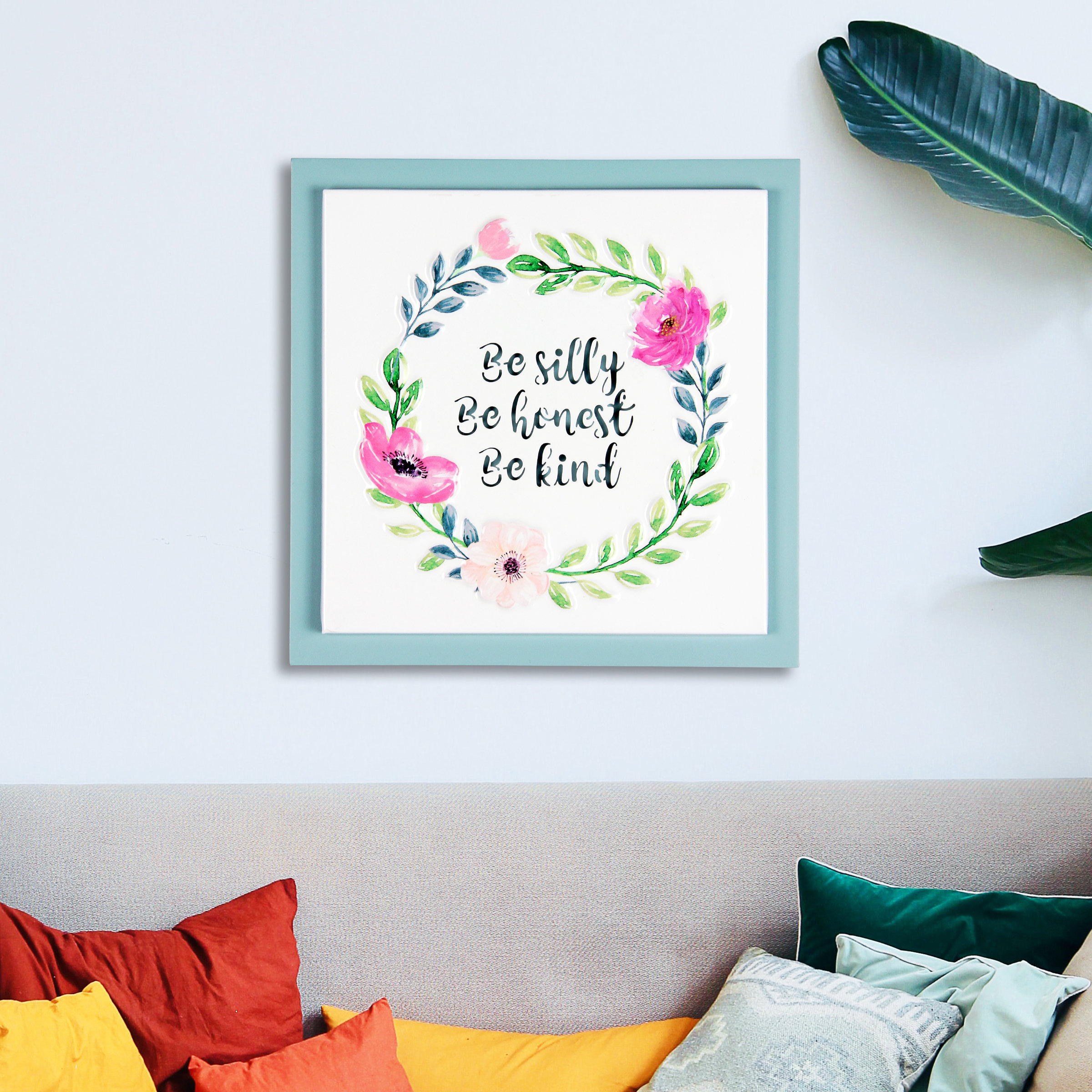 Exhart Be Silly, Be Honest, Be Kind Framed Metal Hanging Wall Decor, 8 ...