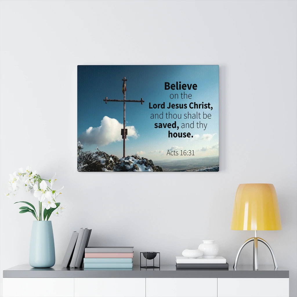 Trinx Believe Acts 16:31 Christian Wall Art Bible Verse Print Ready to ...