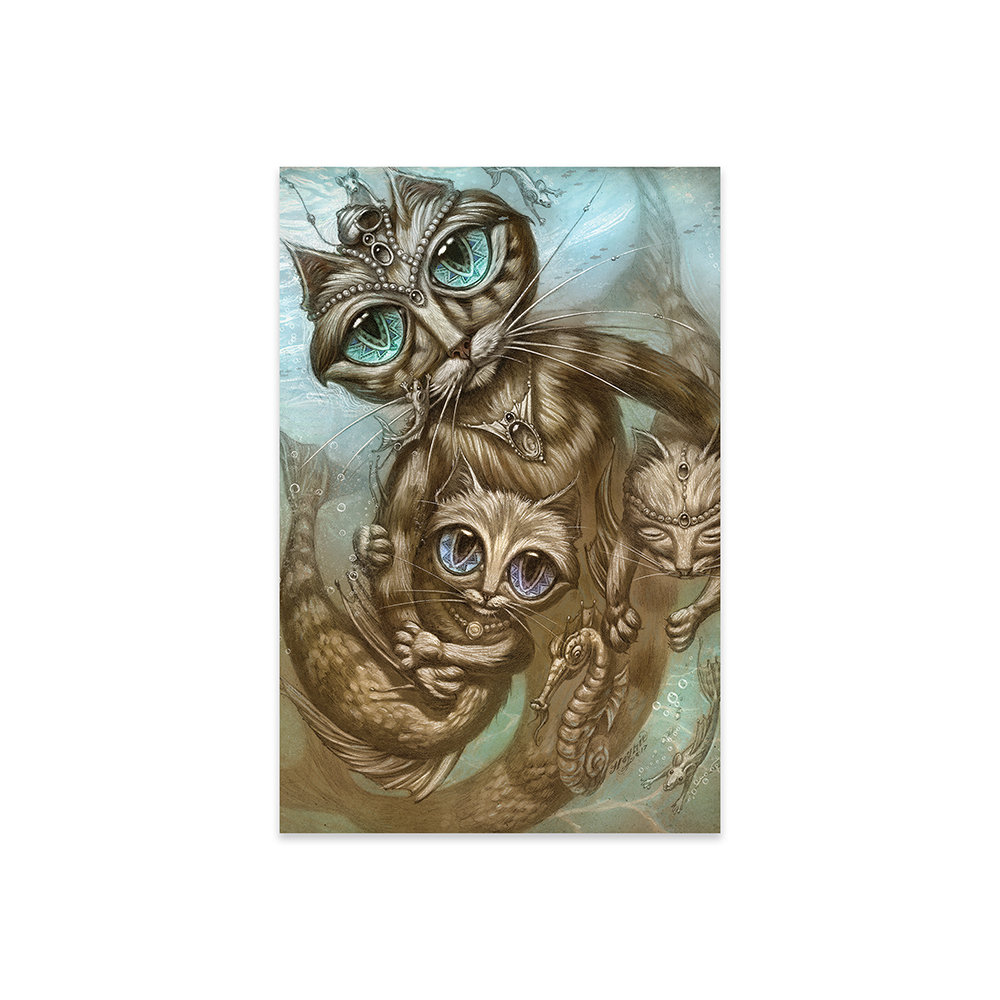 Trinx Purrmaid On Plastic / Acrylic by Jeff Haynie Painting | Wayfair