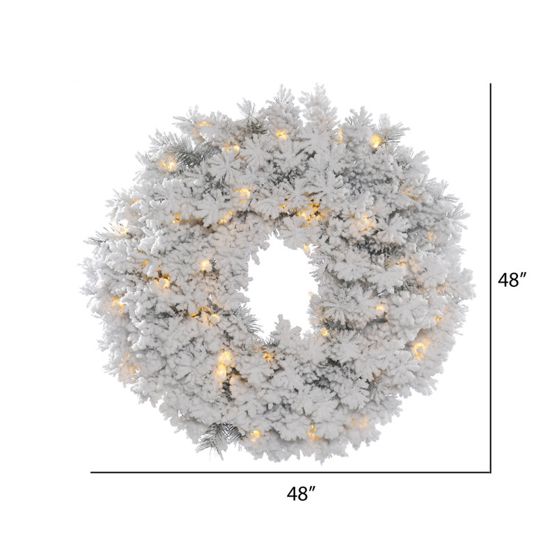 The Twillery Co. Pfeiffer 48" Lighted PVC Wreath | Wayfair