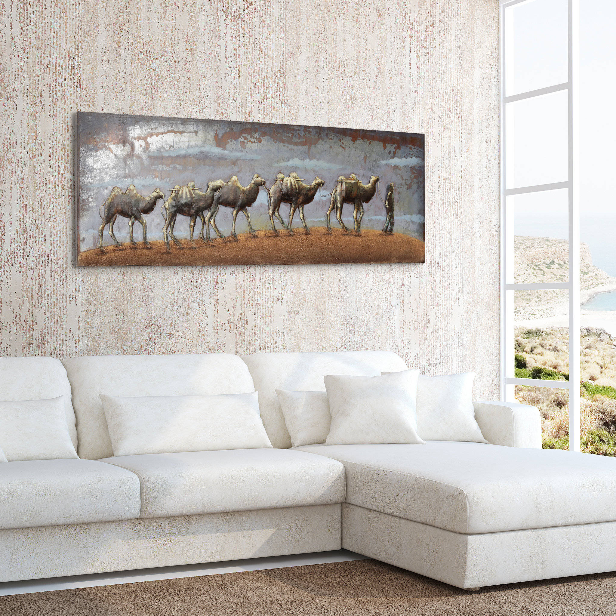 World Menagerie "Caravan" Iron Hand Painted 3D Wall Art | Wayfair