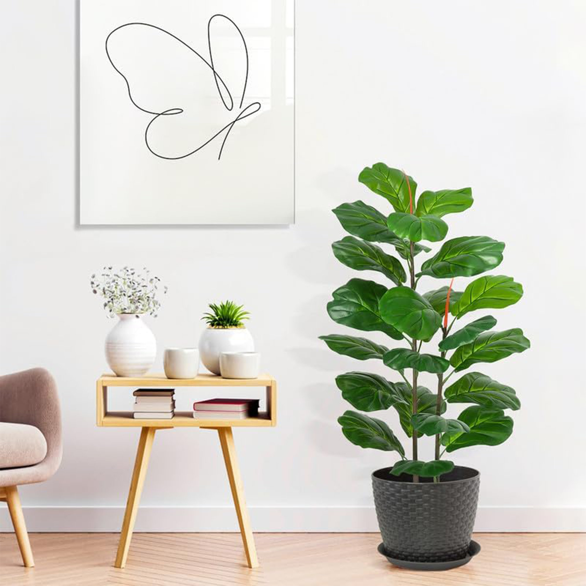 Primrue 39 Inch Artificial Fiddle Leaf Fig Tree Ficus Lyrata Fake ...