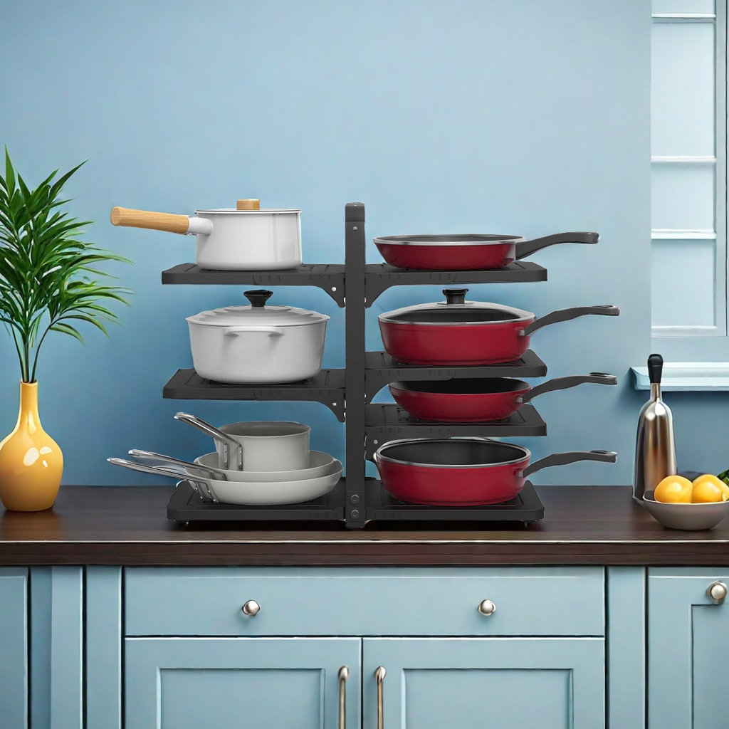 Mint Pantry® Adjustable shelves under cabinet pot and pan organizer ...