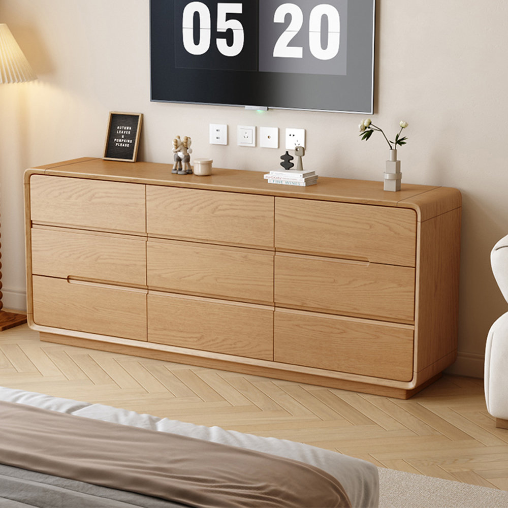 Dream cabinet All Solid Wood Simple Locker Against The Wall 9 - Drawer ...