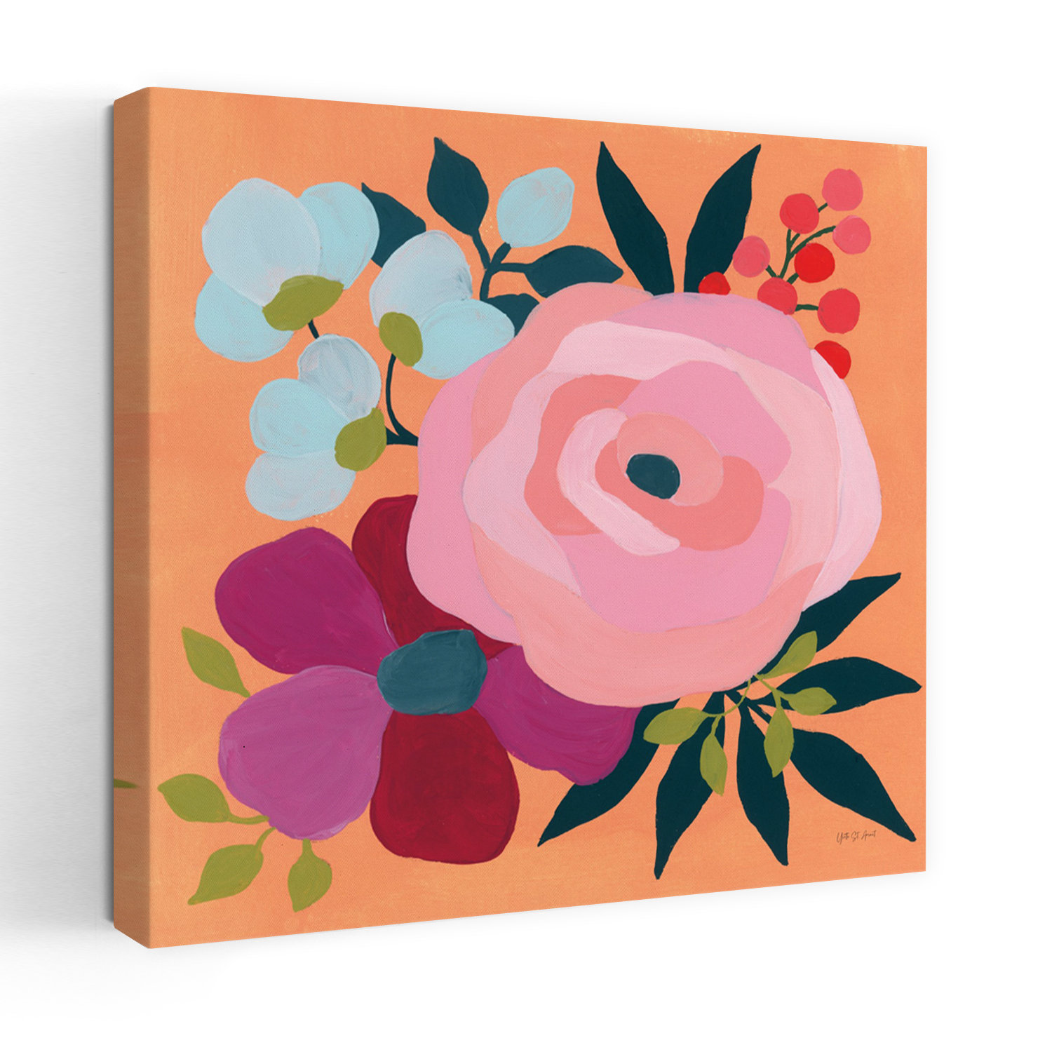 Dakota Fields Pretty Florals II Contemporary Flower Art | Wayfair