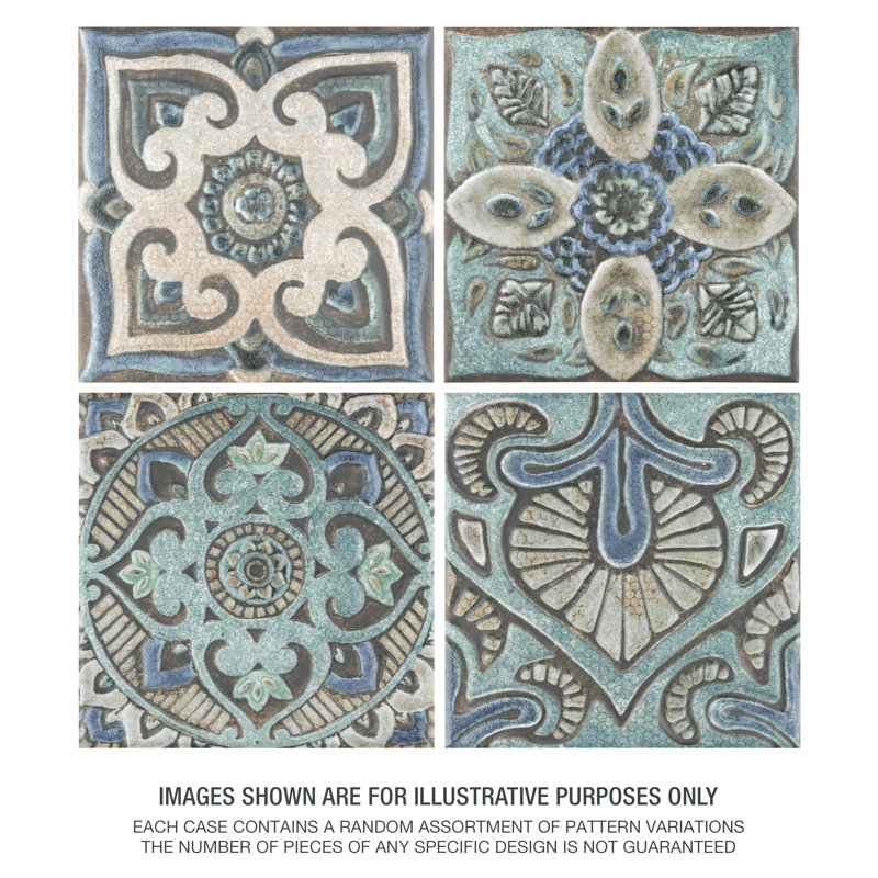 Merola Tile Mandala Decor 8" x 8" Ceramic Patterned Wall Tile & Reviews ...