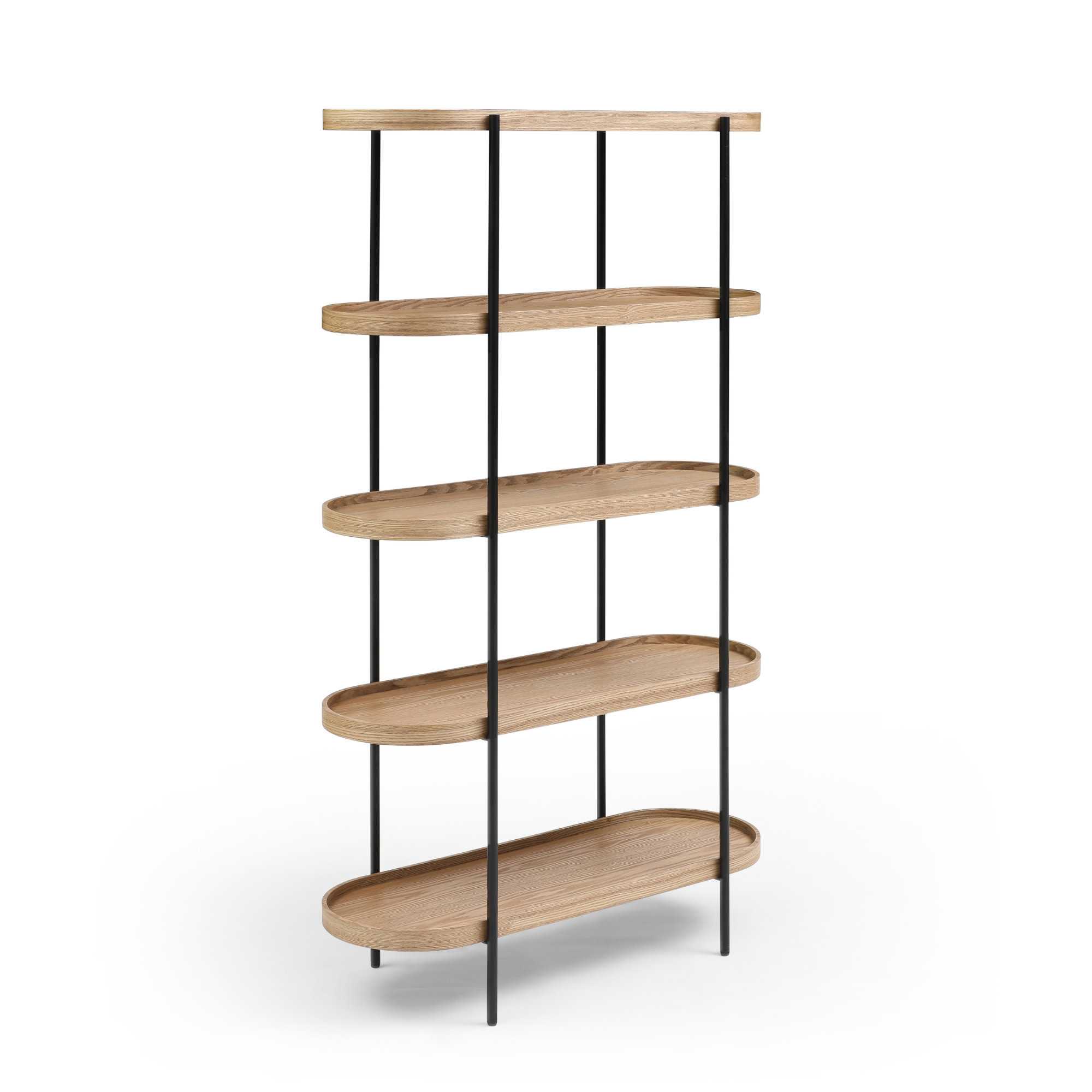 17 Stories Stylish Designed Wilfie Sophisticated 39"x64" Ash Shelving ...