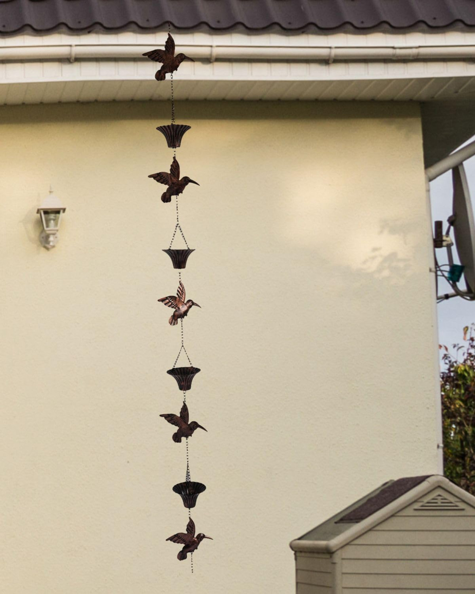 Arlmont & Co. 8.5FT Rain Chain, Hummingbird Rain Chains for Gutters ...