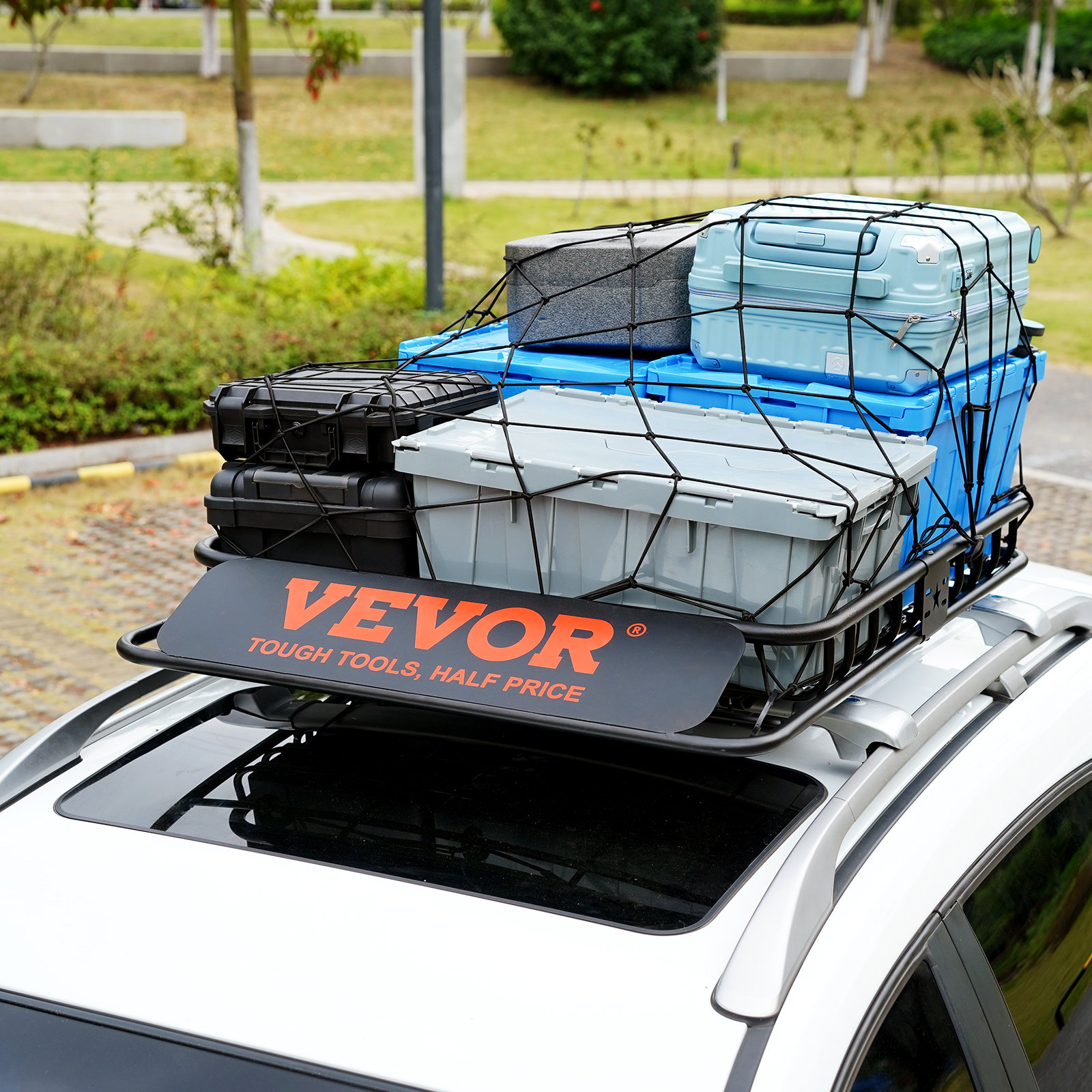 VEVOR Roof Rack Cargo Basket 200 LBS 51"x36"x5" for SUV Truck with ...