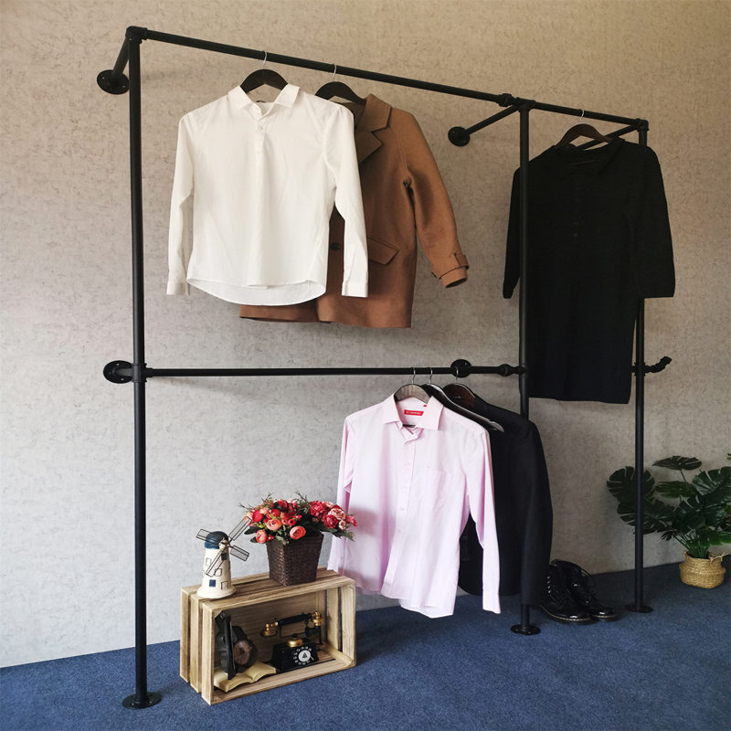 transparent.0 62.5" Metal Wall Mounted Clothes Rack | Wayfair