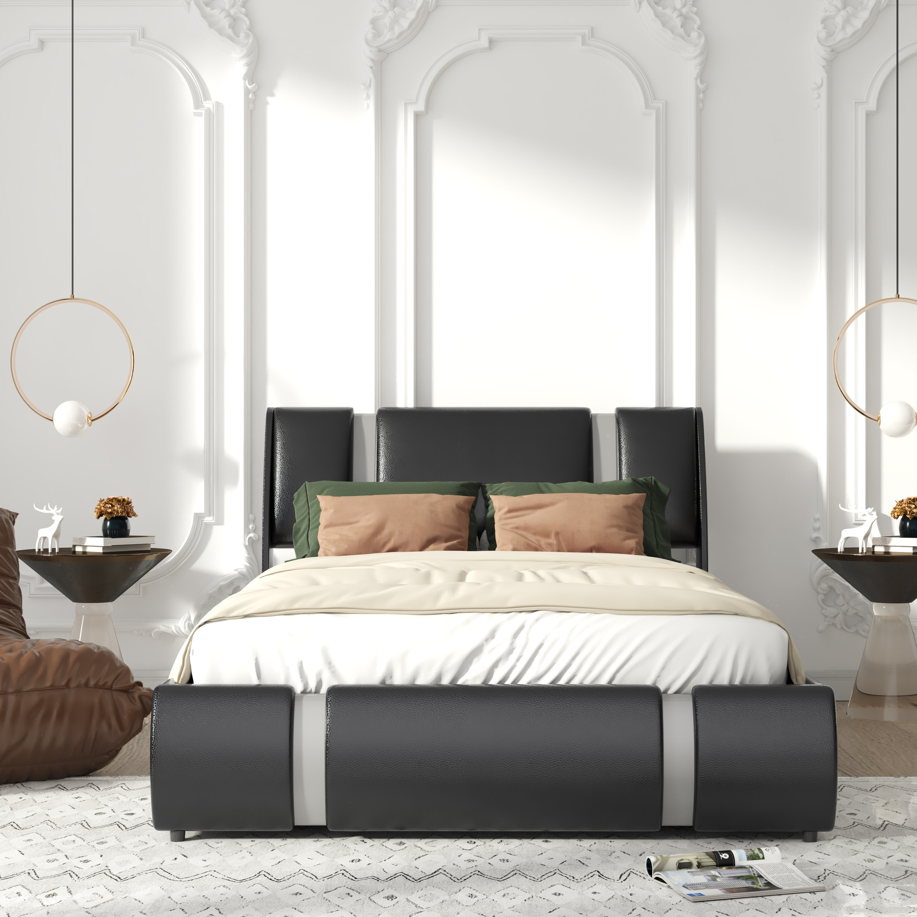 Ivy Bronx Keyshon Vegan Leather Sleigh Storage Bed | Wayfair