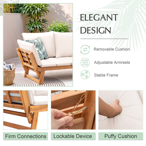 Ebern Designs Kenessa 77.9" Wide Outdoor Straight Patio Sofa with ...