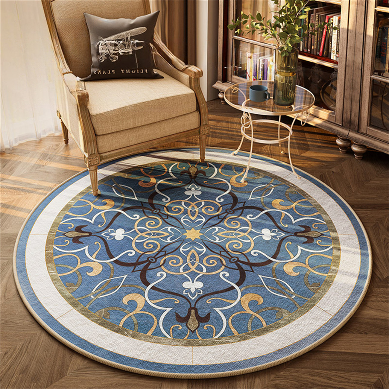 Alcott Hill® Vintage Round Rug - Premium Coffee Table Rug For Living ...